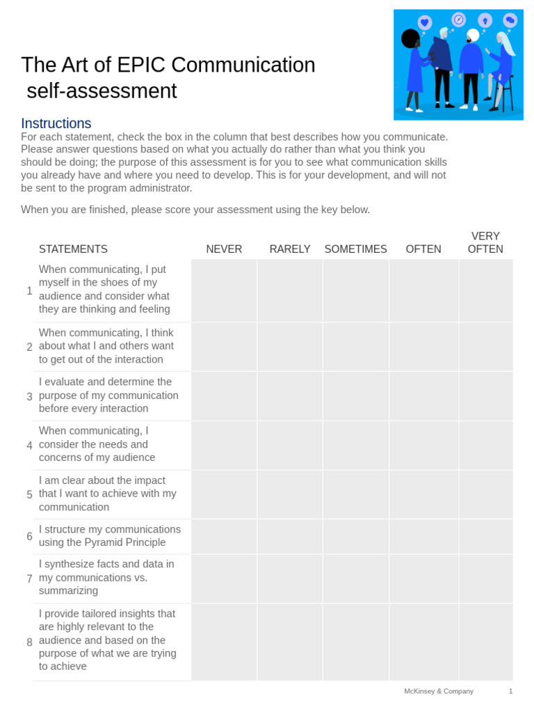 EPIC Communication Self-Assessment Guide | PDF | Communication ...