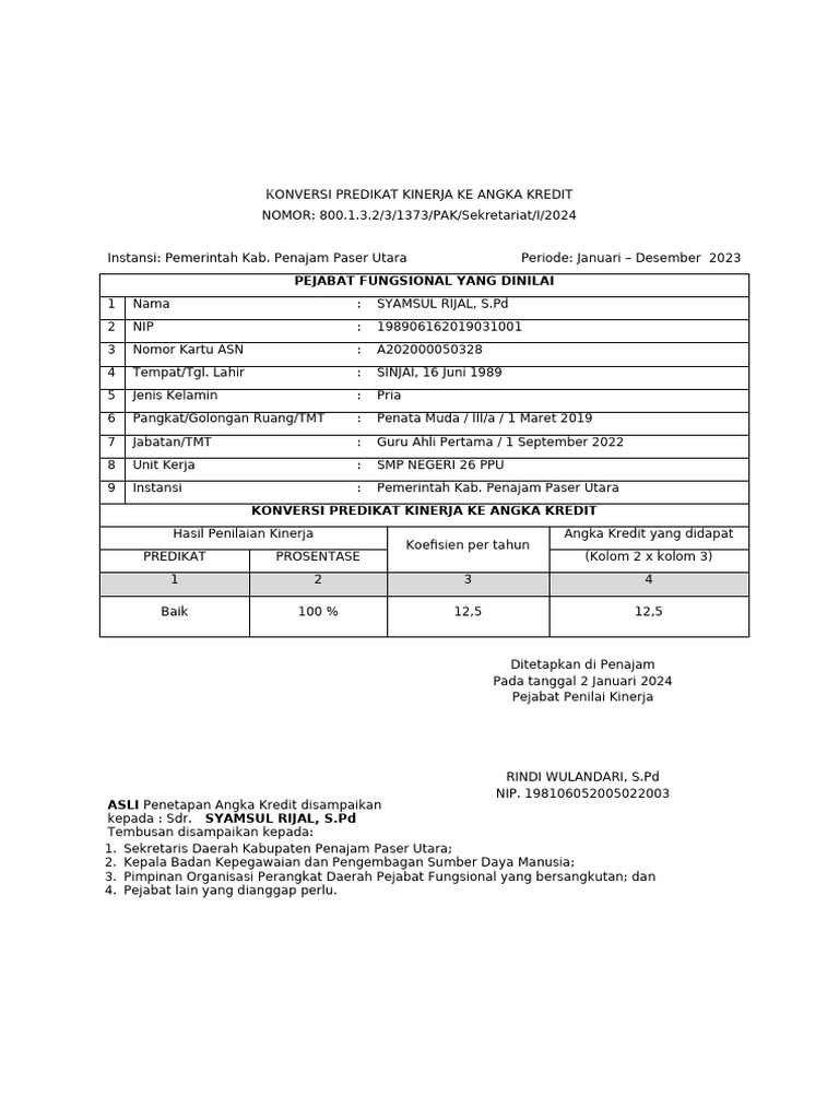 Berkas Naik Pangkat | PDF