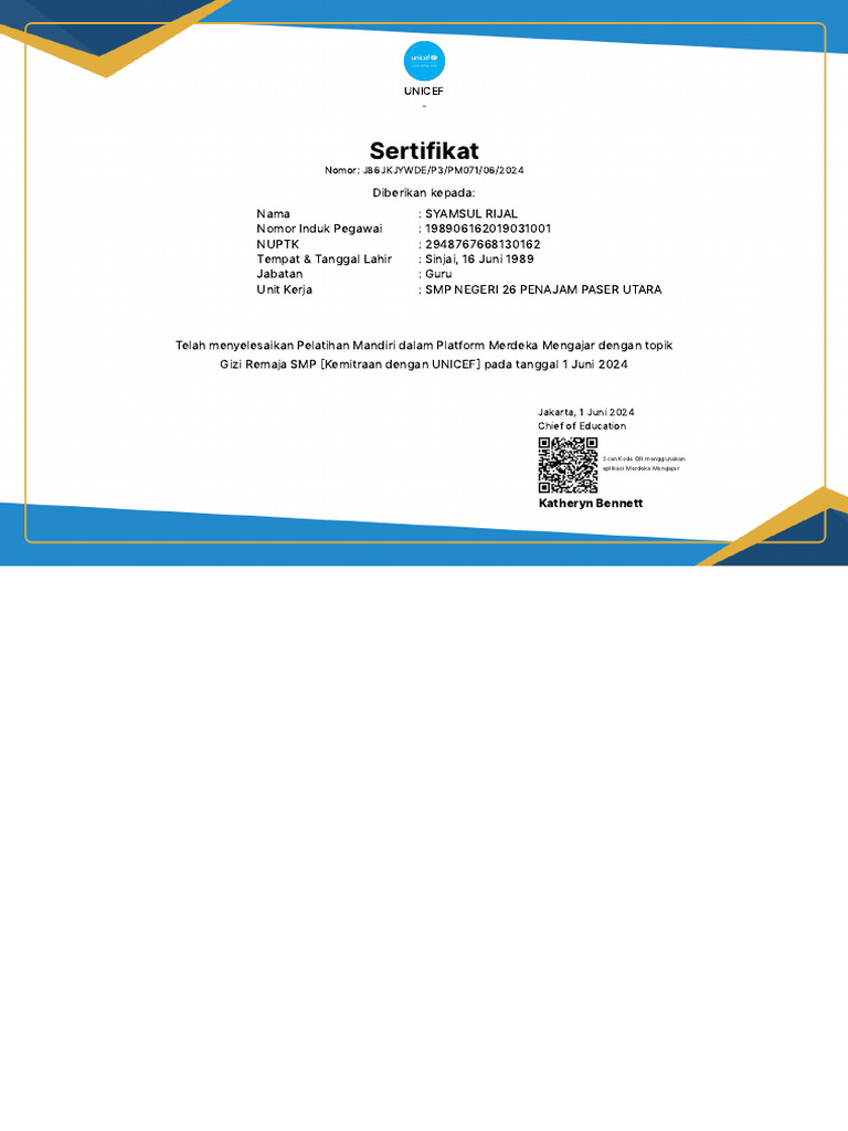 SERTIFIKAT PMM | PDF