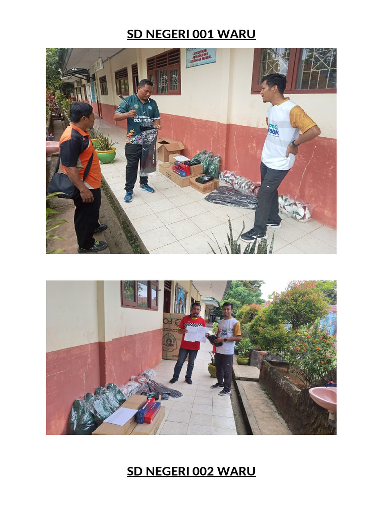 Dokumentasi Serah Terima Barang Alat Olahraga SD Kec. Waru | PDF