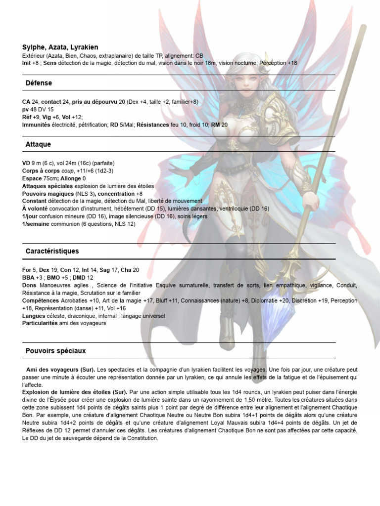 Lyrakien : Guide des capacités et pouvoirs | PDF
