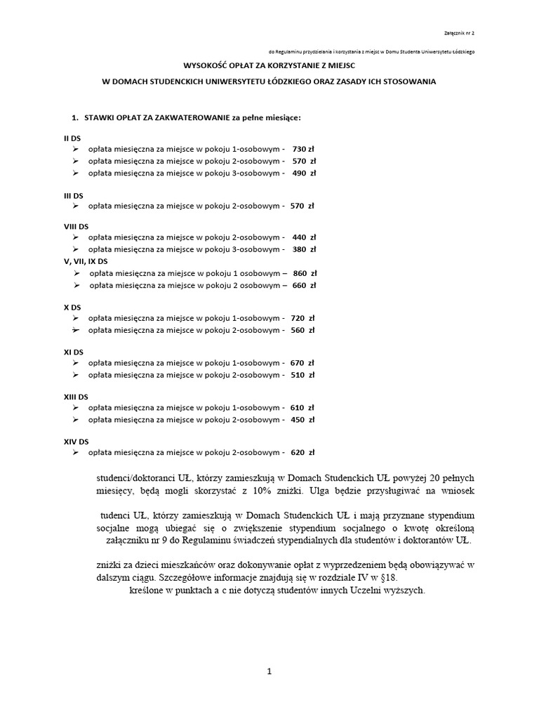 Zal Nr 2 Oplaty i Zasady | PDF
