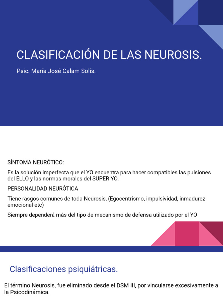 Clasificación de Las Neurosis. | PDF | Neurosis | Desorden obsesivo ...
