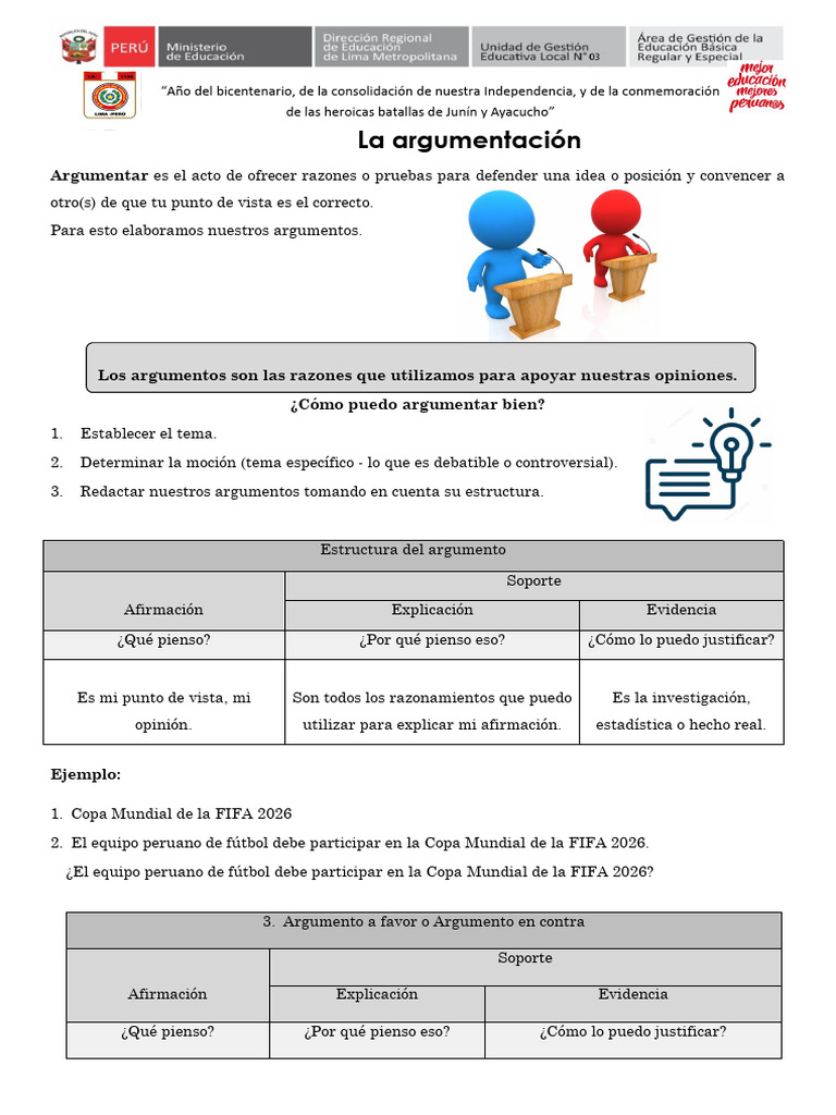 SEPARATA ARGUMENTACIÓN | PDF | Perú | Psicología Social