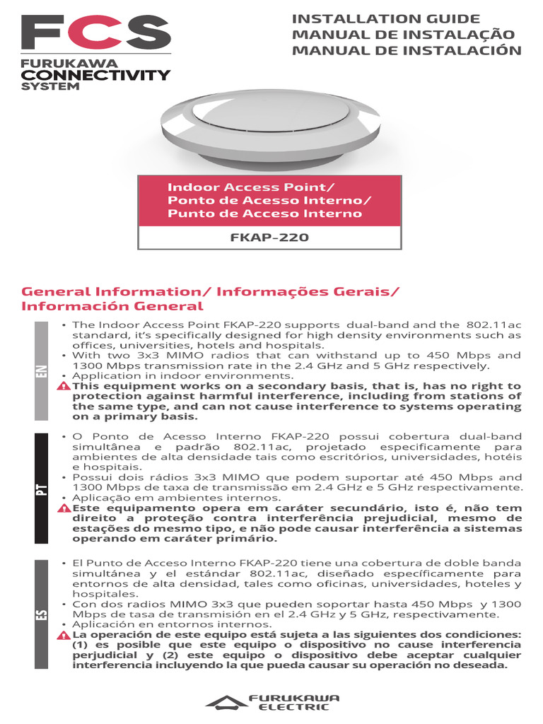 MFPC000279-A4-Access Point FKAP 220-Rev04 | PDF | Eletrônicos | Redes ...