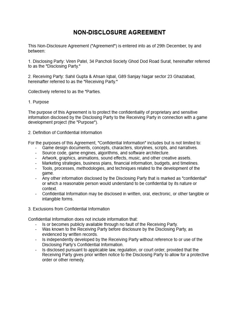 Non Disclosure Agreement | PDF | Legal Remedy | Justice