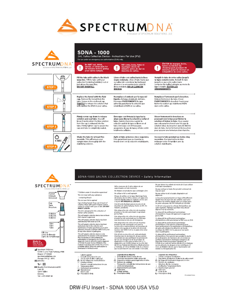 SDNA 1000 IFU Insert Webv5.0 | PDF