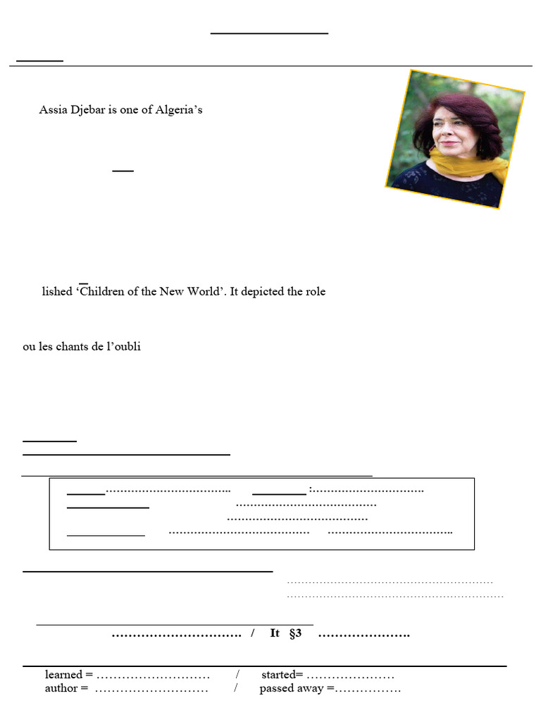 Assia Djebar Tes1-Converti | PDF