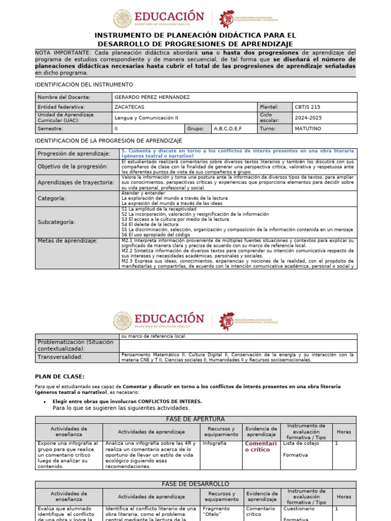 Progresion 5 | PDF | Evaluación | Aprendizaje