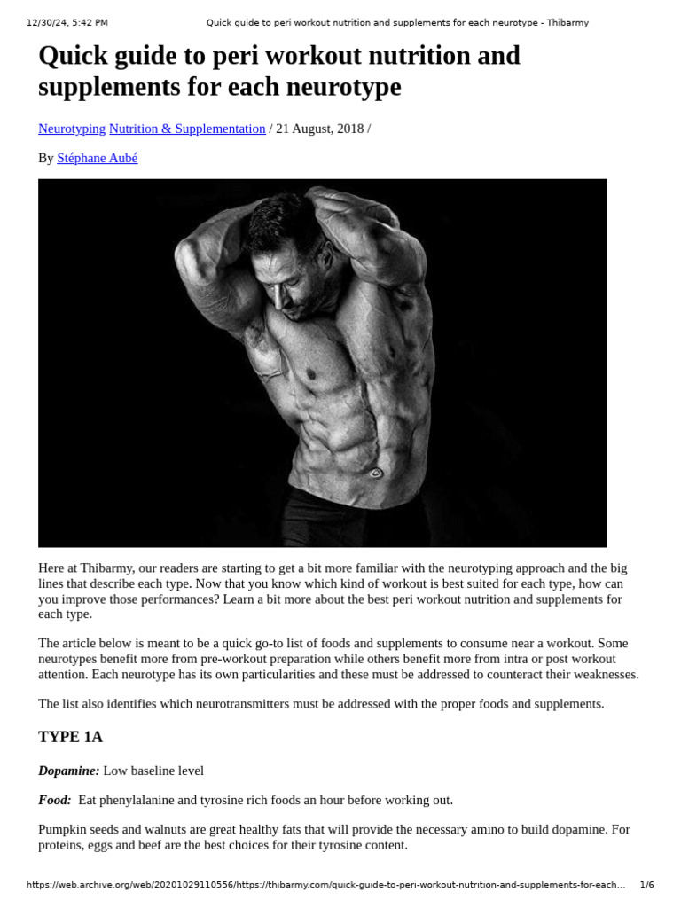 Quick Guide To Peri Workout Nutrition and Supplements For Each ...