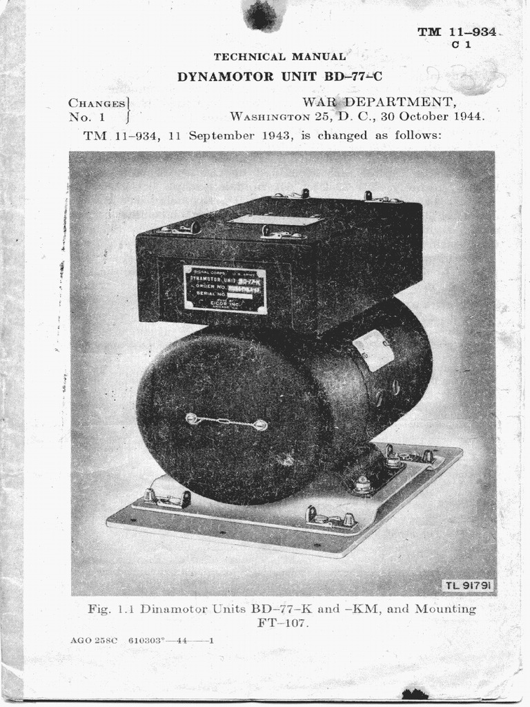 BD 77 Dynamotor | PDF