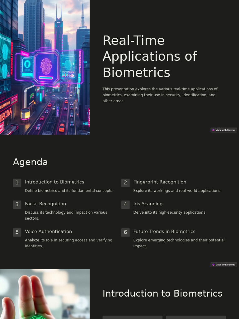 Real-Time-Applications-of-Biometrics | PDF | Biometrics | Authentication
