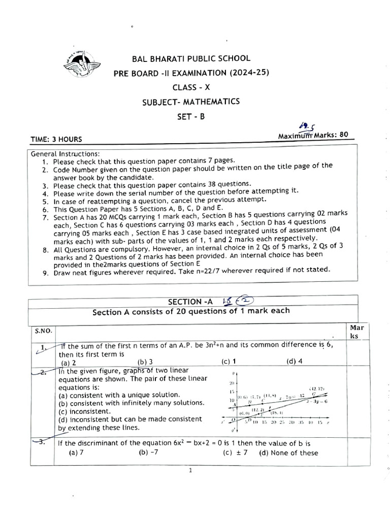 X M PP PB 2 (BBPS 2024 - 2025) | PDF | Euclidean Geometry ...