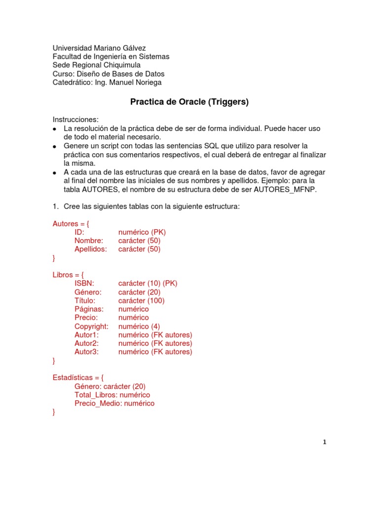 Practica De Oracle Triggers Pdf Sql Software