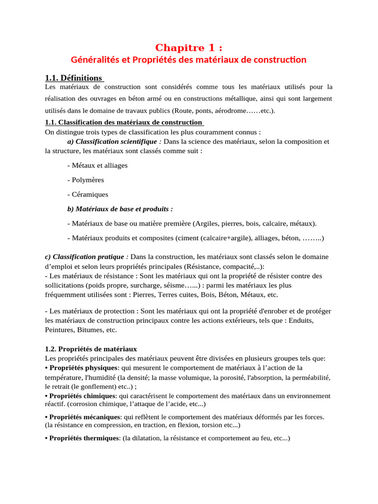 Propriétés et classifications des matériaux | PDF | Science des ...