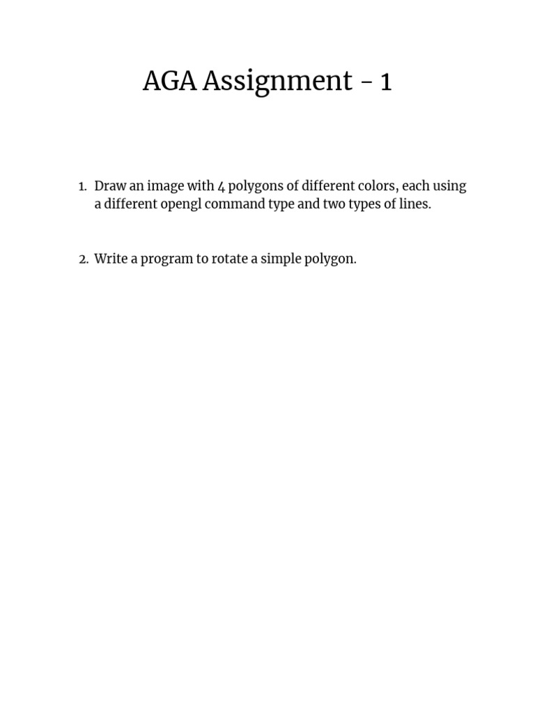 AGA Assignment 1 | PDF