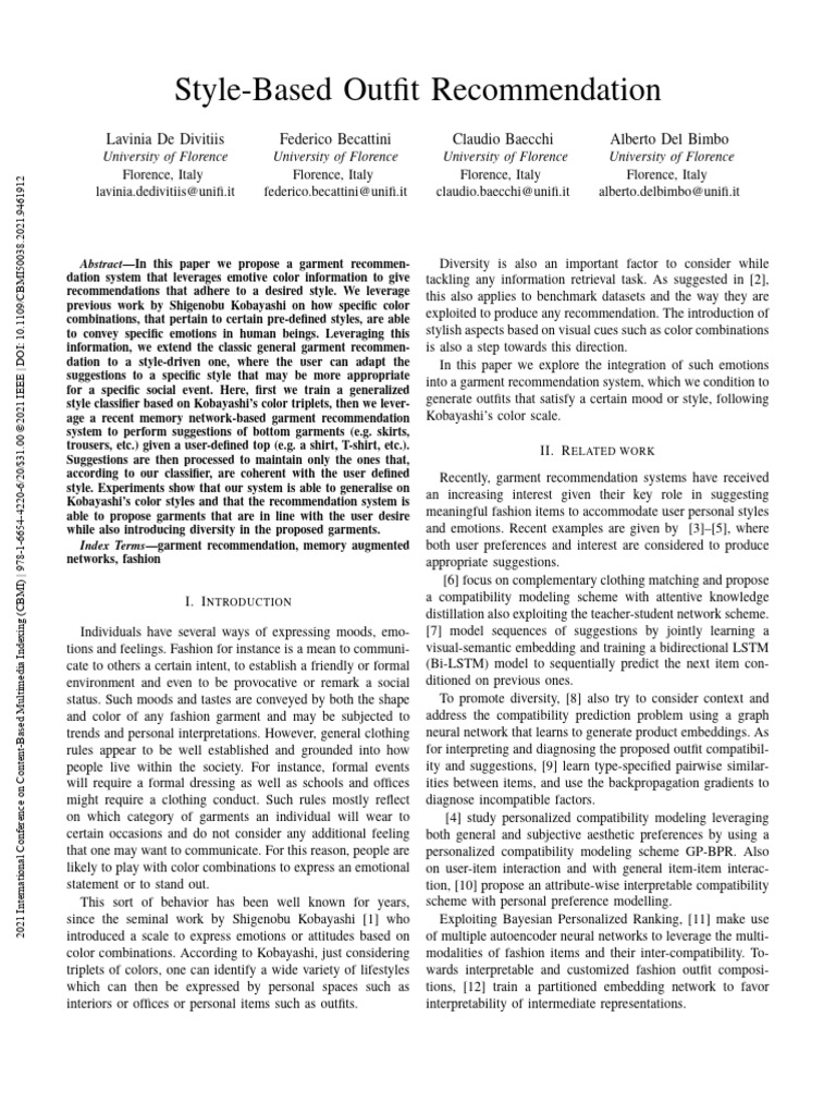 Style-Based_Outfit_Recommendation | PDF | Clothing | Emotions