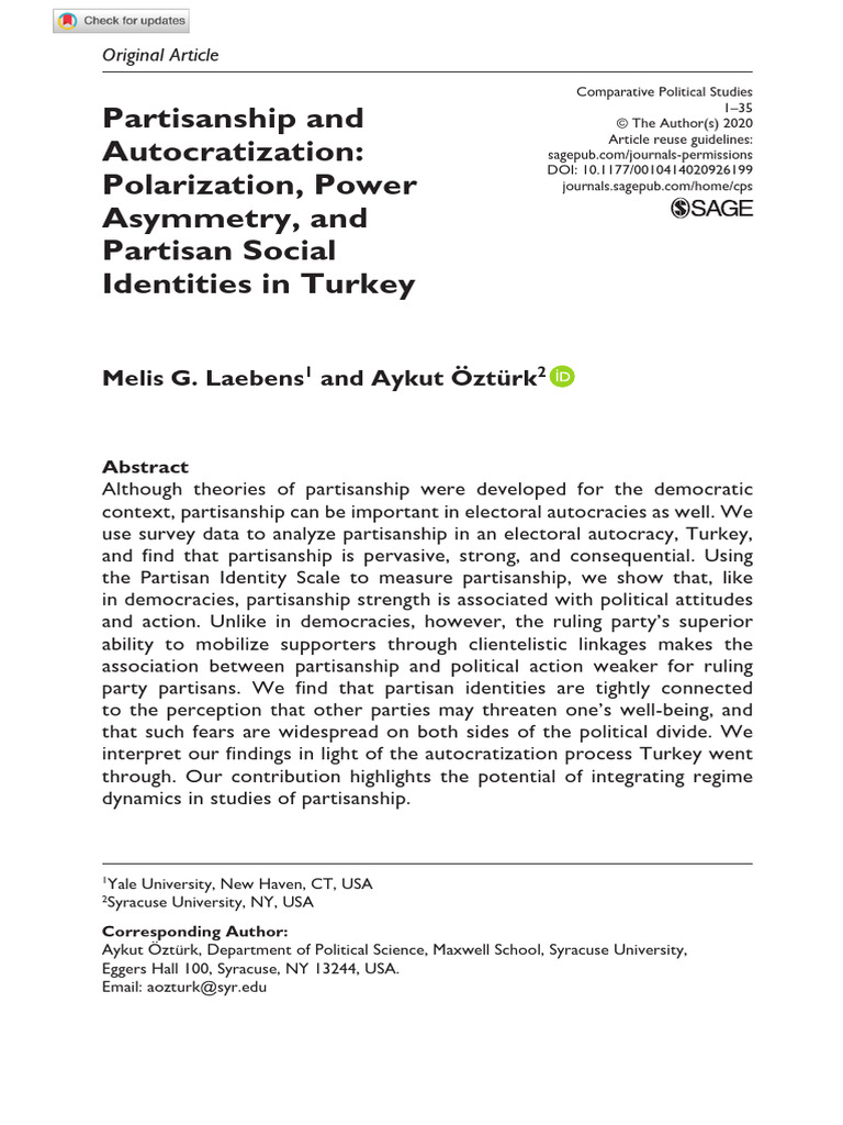 Partisanship and Autocratization: Polarization, Power Asymmetry, and ...
