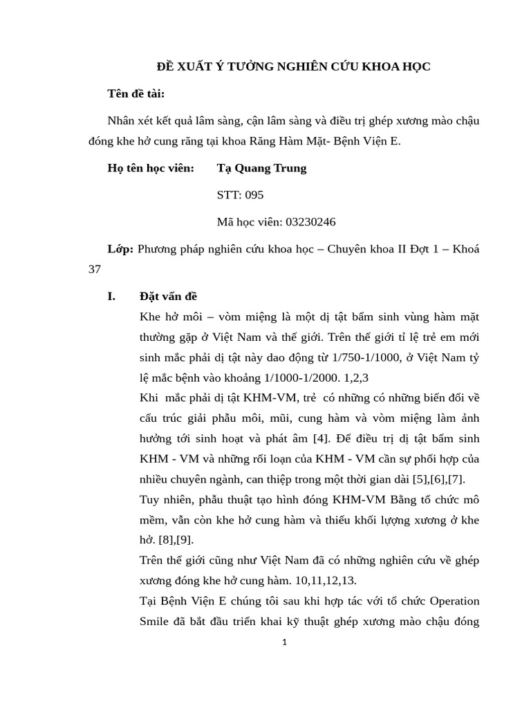 Đề xuất y tưởng NCKH_ Tạ Quang Trung_STT95_03230246 | PDF