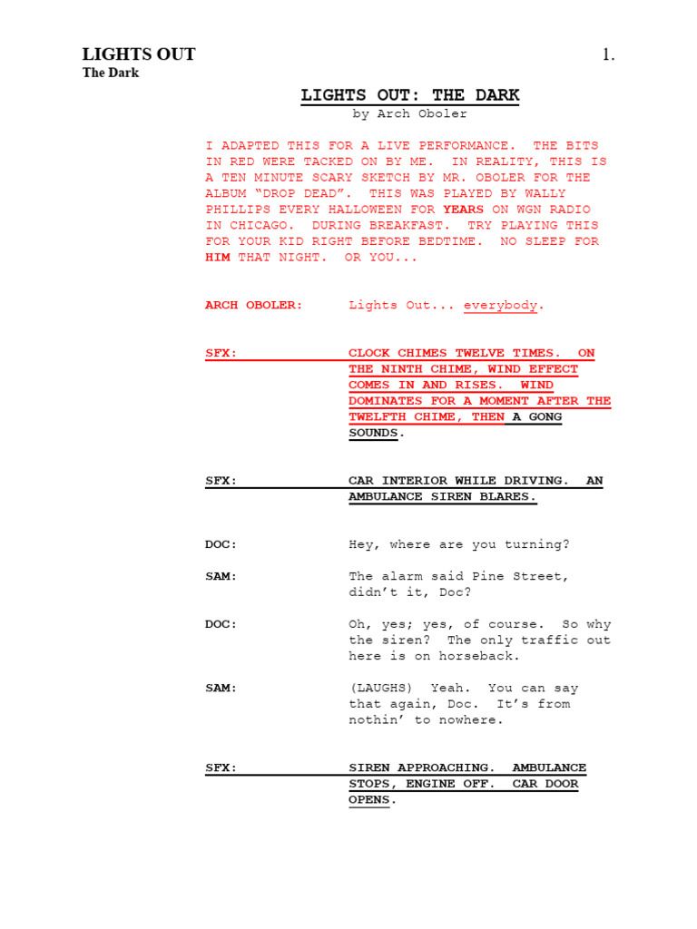 Lights Out The Dark | PDF