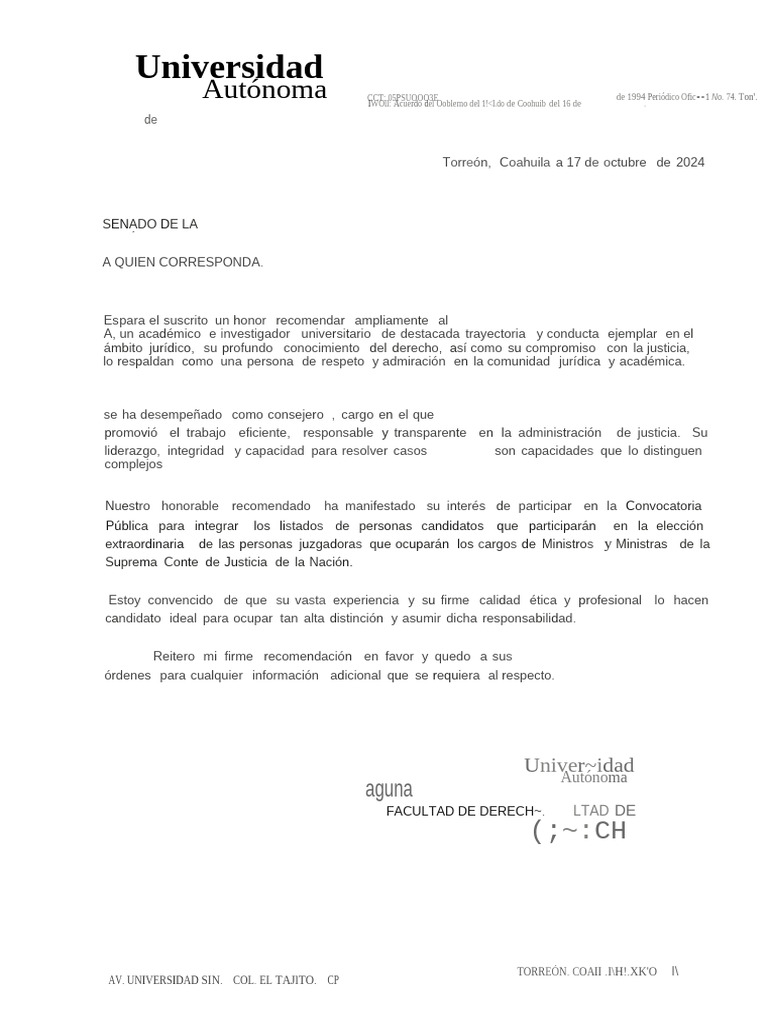 CARTA RECO MUESTRA JUEZ | PDF