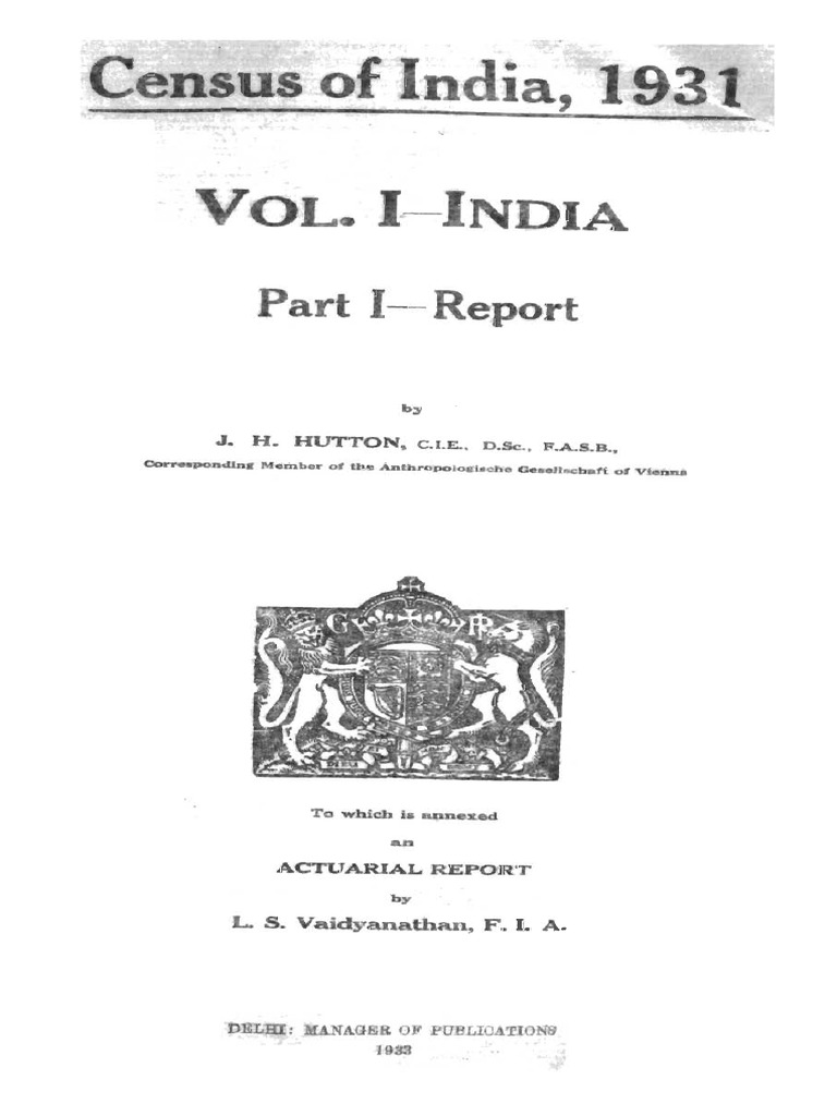 1931 Census of India | PDF