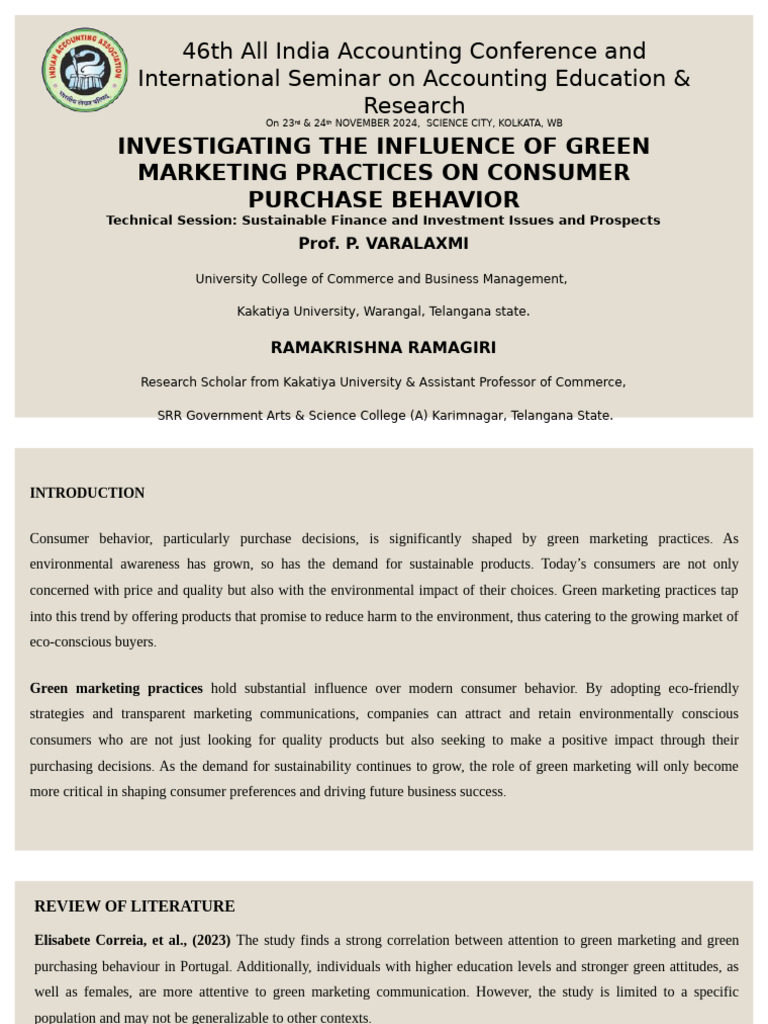 Iaa PPT Green Marketing | PDF | Consumer Behaviour | Behavior