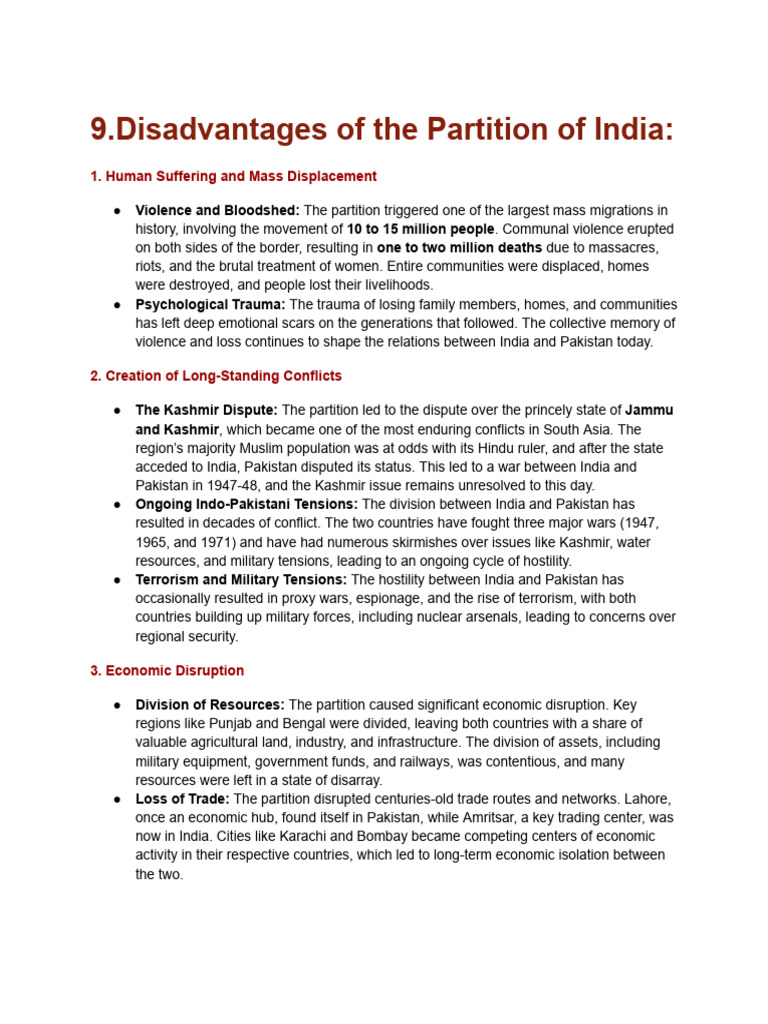 Partition of India - Theory Behind It and Its Legacy | PDF | Partition ...