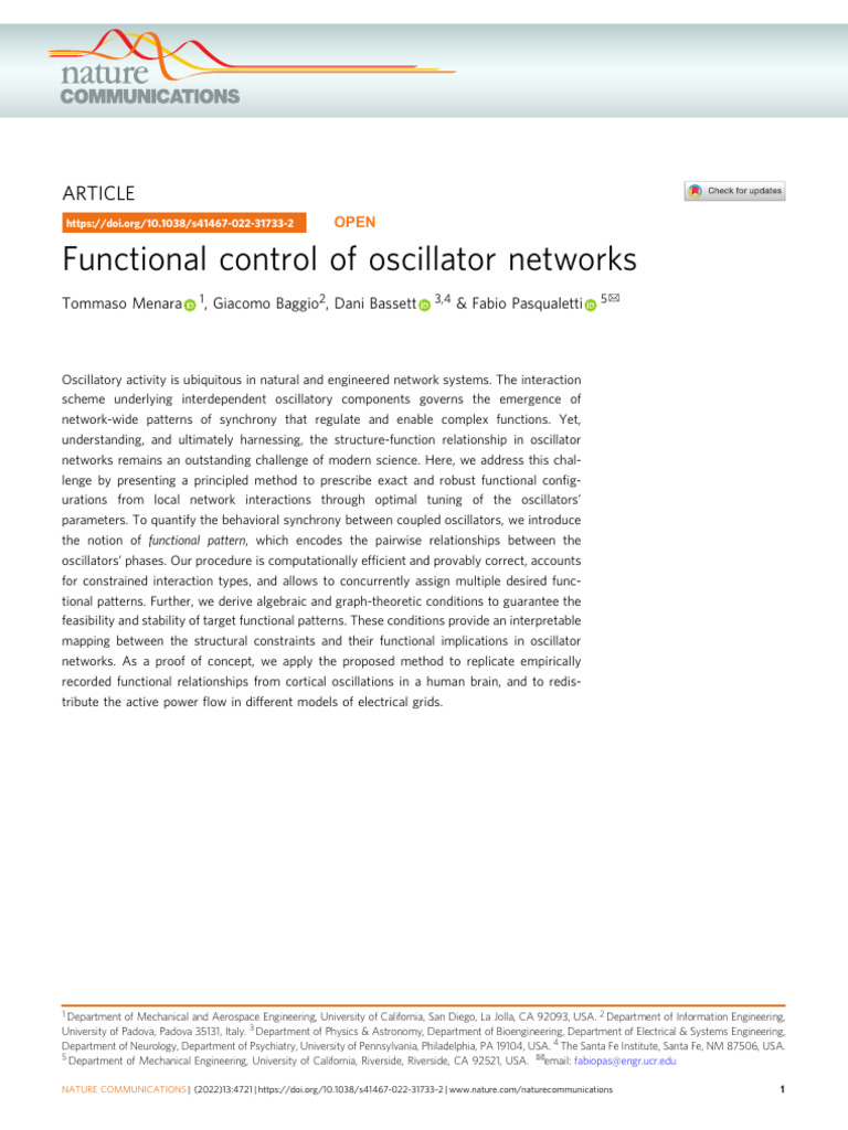 Funcitonal Control of KM (Github) | PDF | Stability Theory | Oscillation