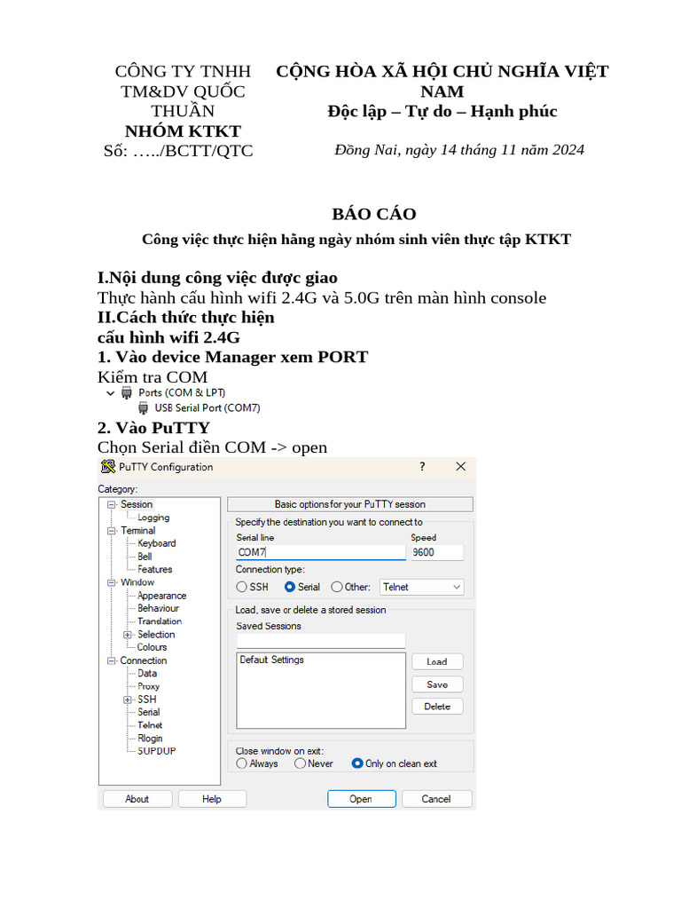 Báo cáo công việc - QTC - Nhóm KTKT | PDF