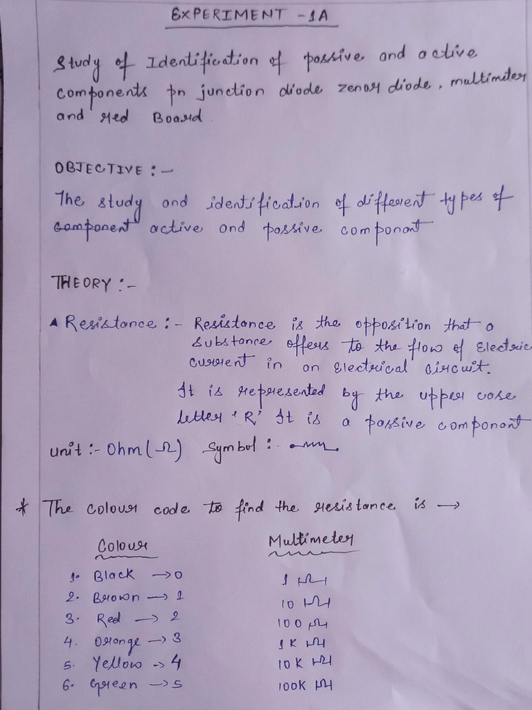 BASIC Electronics Experiment 1A | PDF