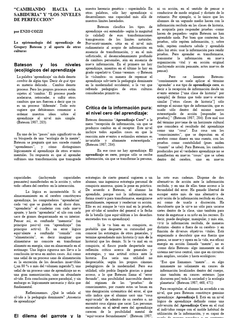 Cambiando Hacia La Sabiduría (Enzo Cozzi) | PDF | Aprendizaje ...