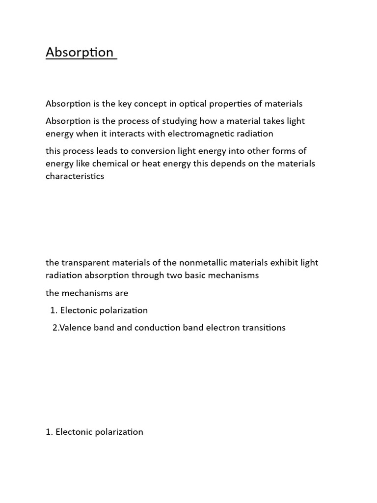 Absorption | PDF | Band Gap | Light