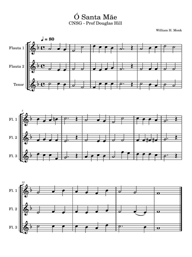 Ó Santa Mãe 3 Flautas CNSG | PDF