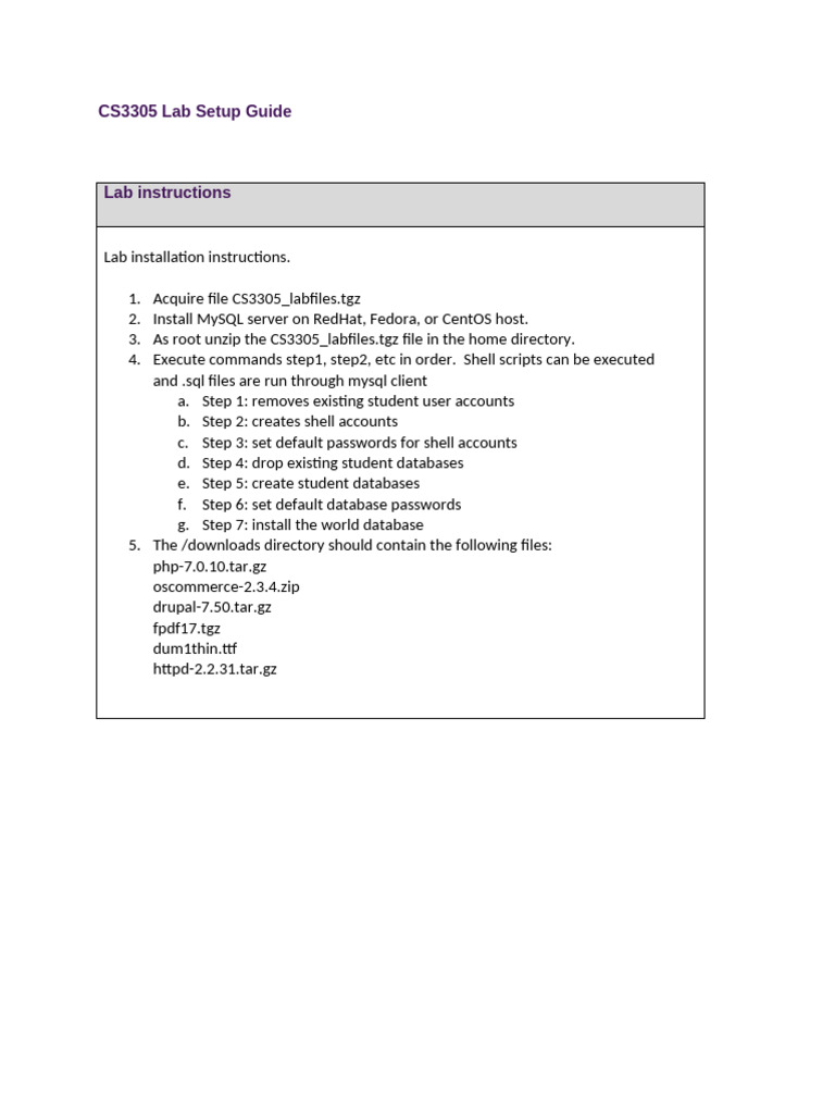 Lab Installation | PDF