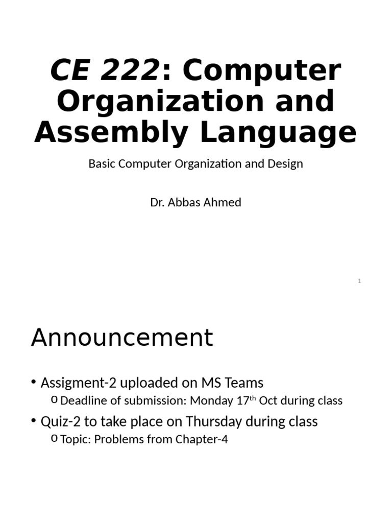 Lecture10 CompOrg&Design TimCntrl InstrCycle MRInstrs Fall2022 | PDF | Central Processing Unit ...