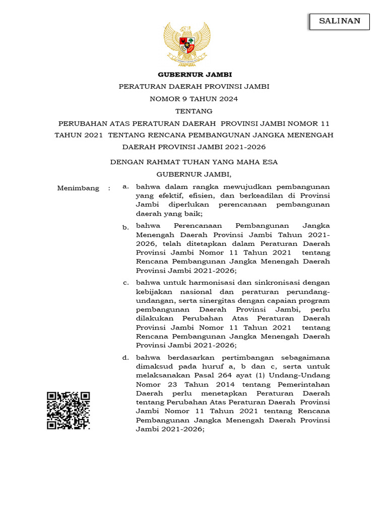 Perda 9 Tahun 2024 | PDF