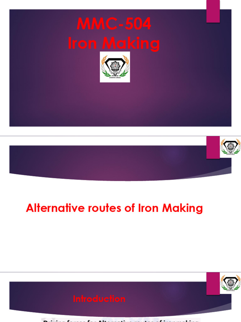 Alternative Routes of Iron Making | PDF
