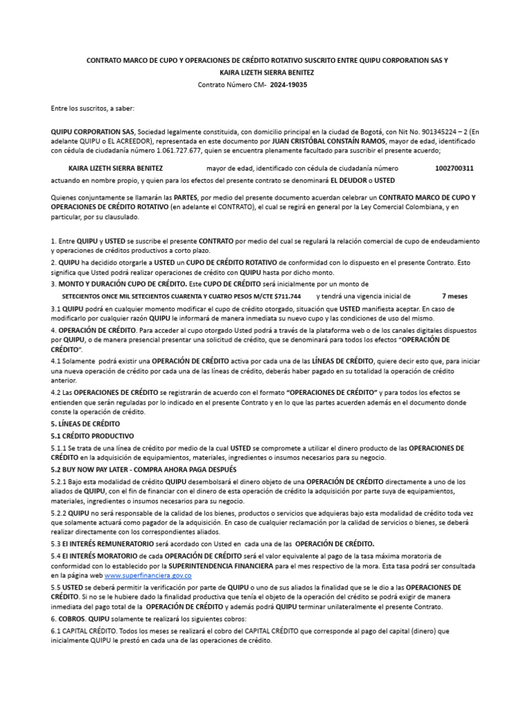 CM2024-19035 - Firmado | PDF | Pagos | Crédito