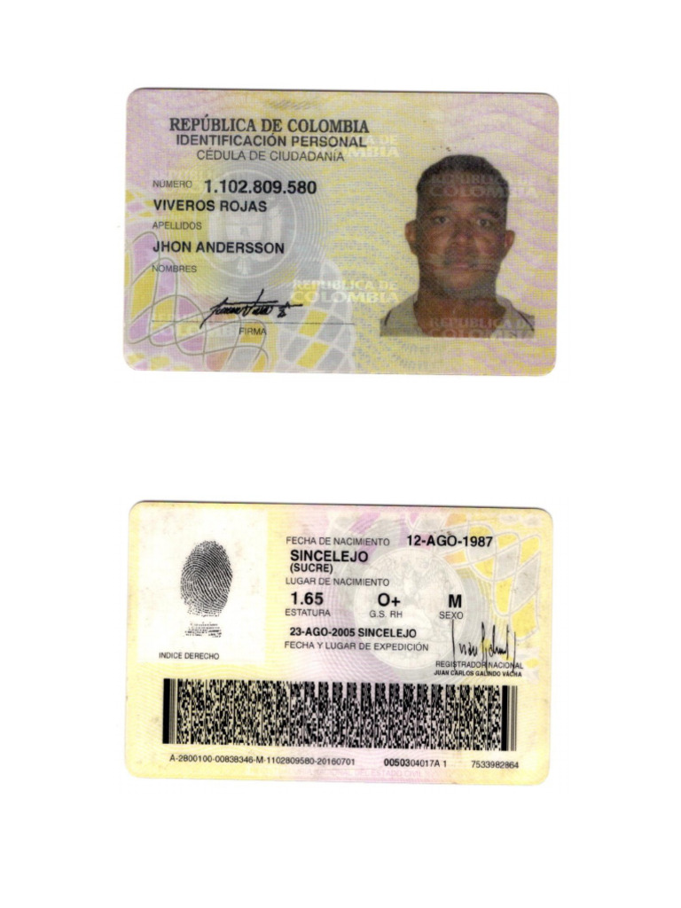 Cedula Jhon Anderson Viveros Rojas | PDF