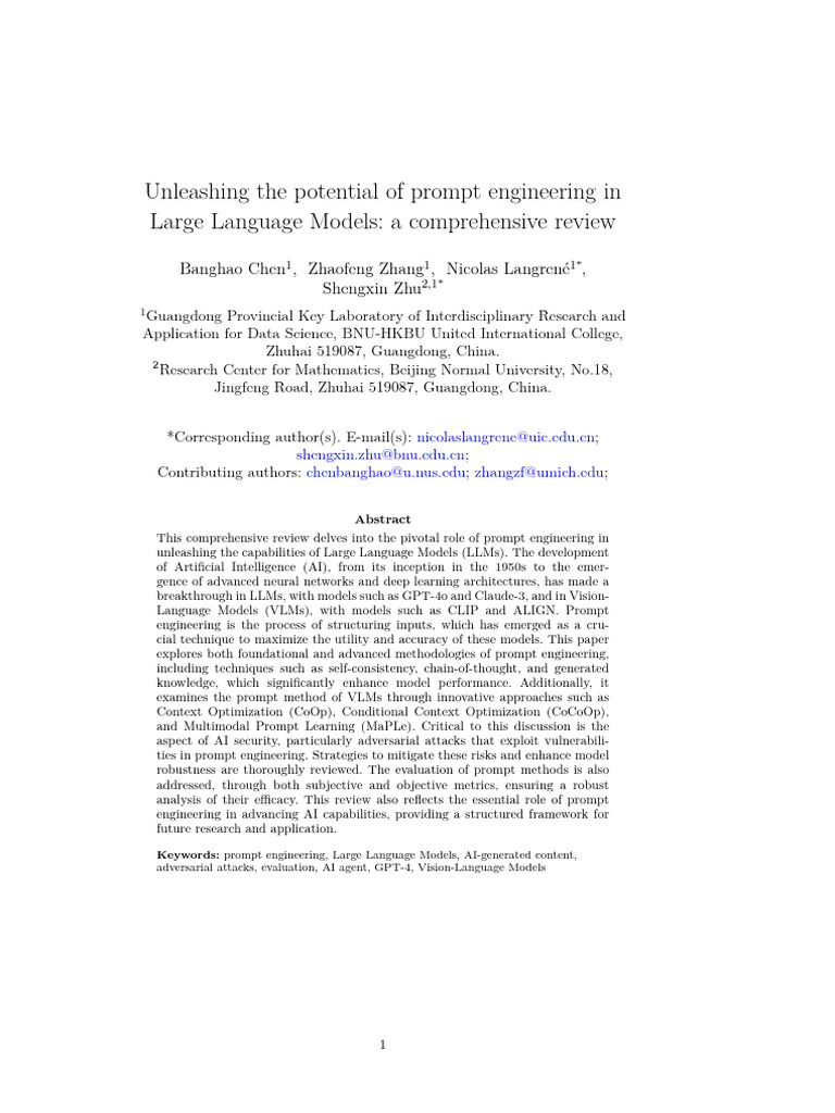 Prompting - Unleashing the Potential of Prompt Engineering in Large ... Prompting - Unleashing the Potential of Prompt Engineering in Large ...