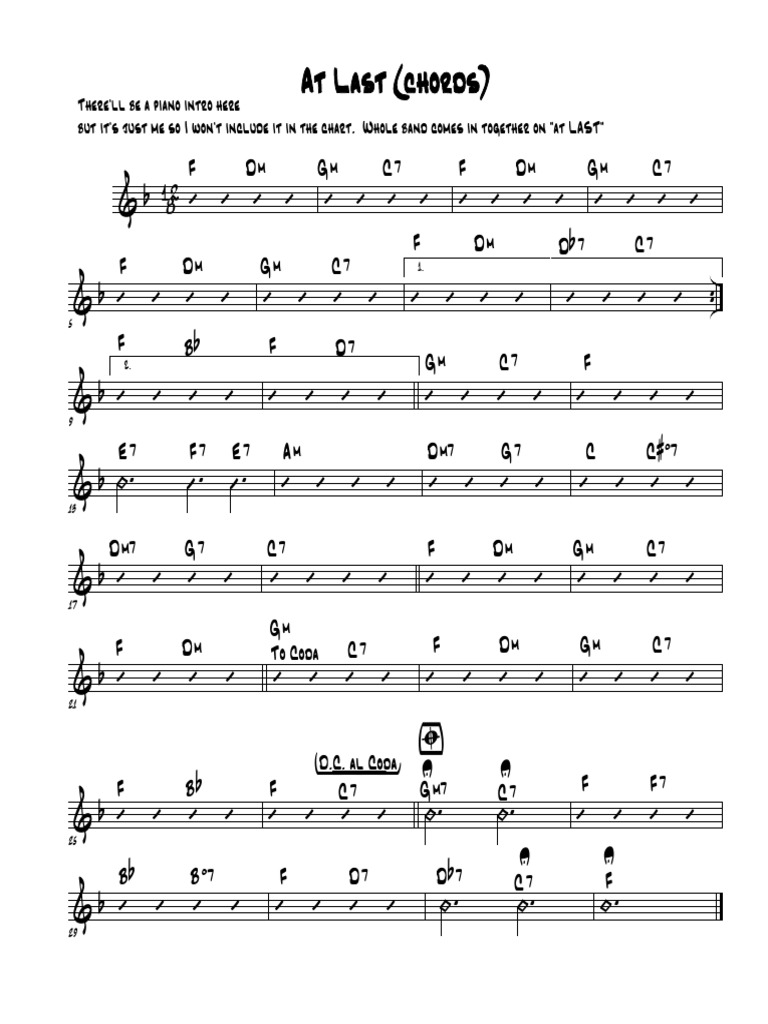 At Last Chords | PDF