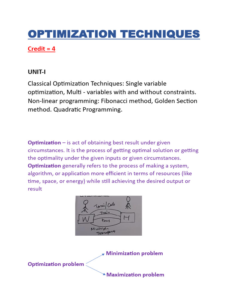 Optimization Techniques | PDF