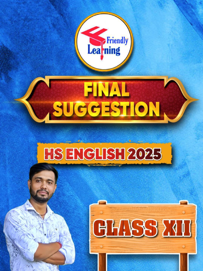 English Final Suggestion Class-Xii 2024-25 Friendly Learning | PDF