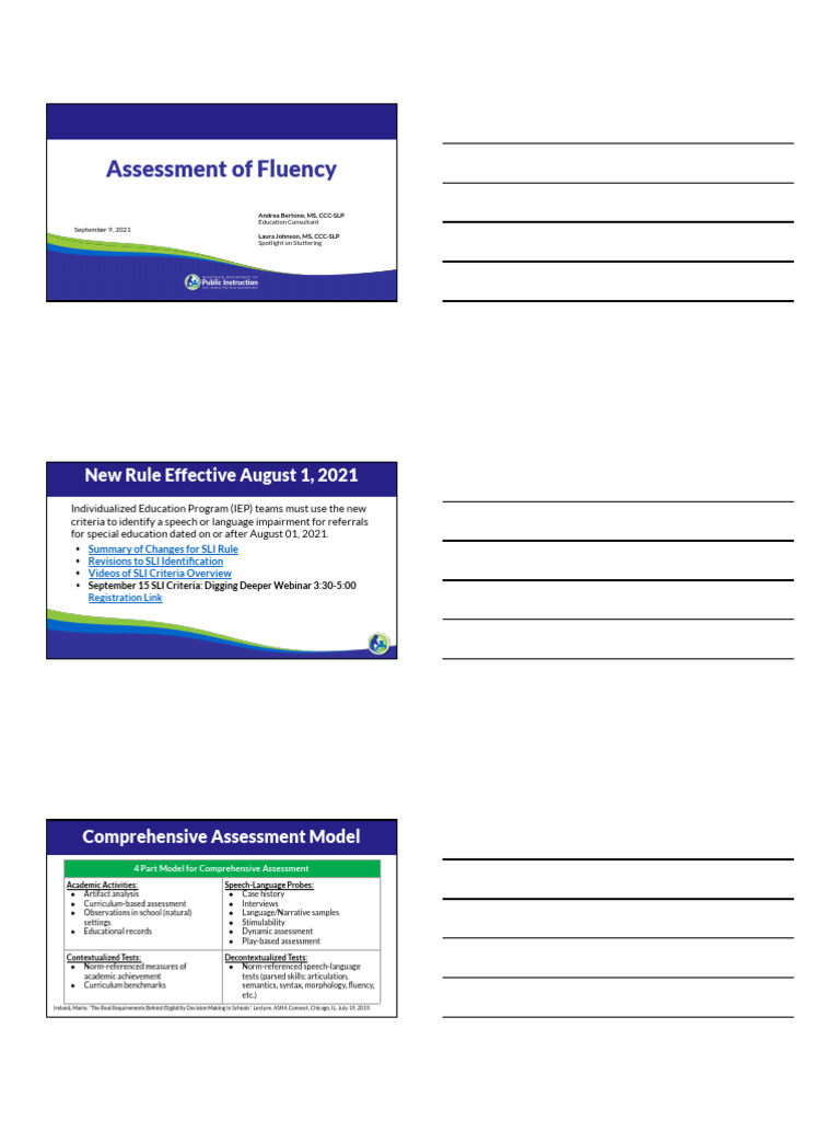 Sl Asses Fluency Pp | PDF | Stuttering | Temperament