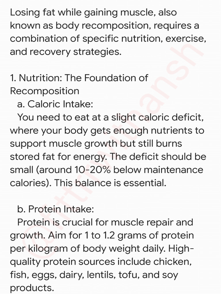 Body Recomposition | PDF