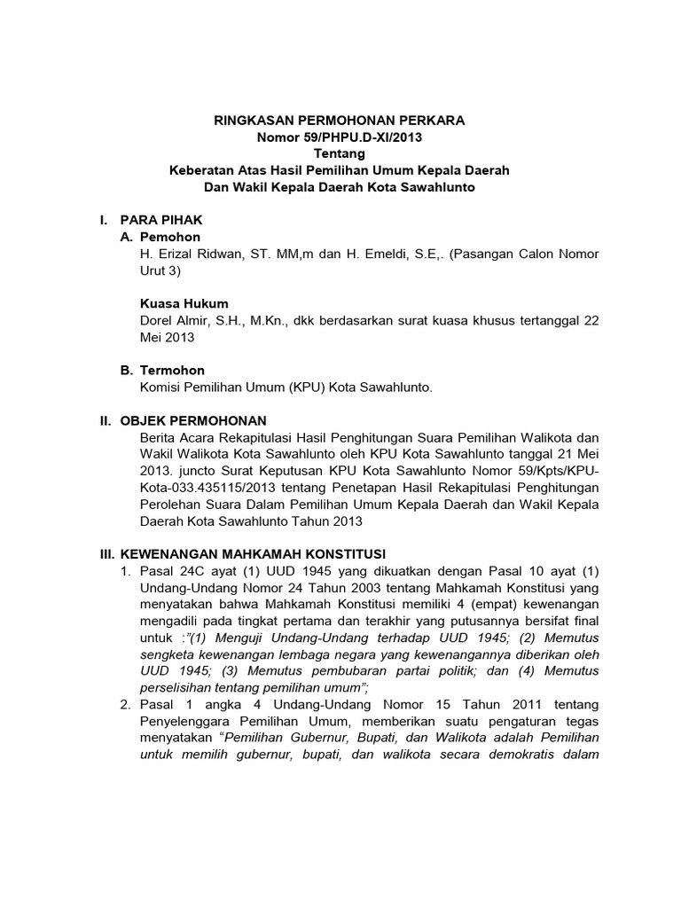 Resume - Perkara No. 59 | PDF