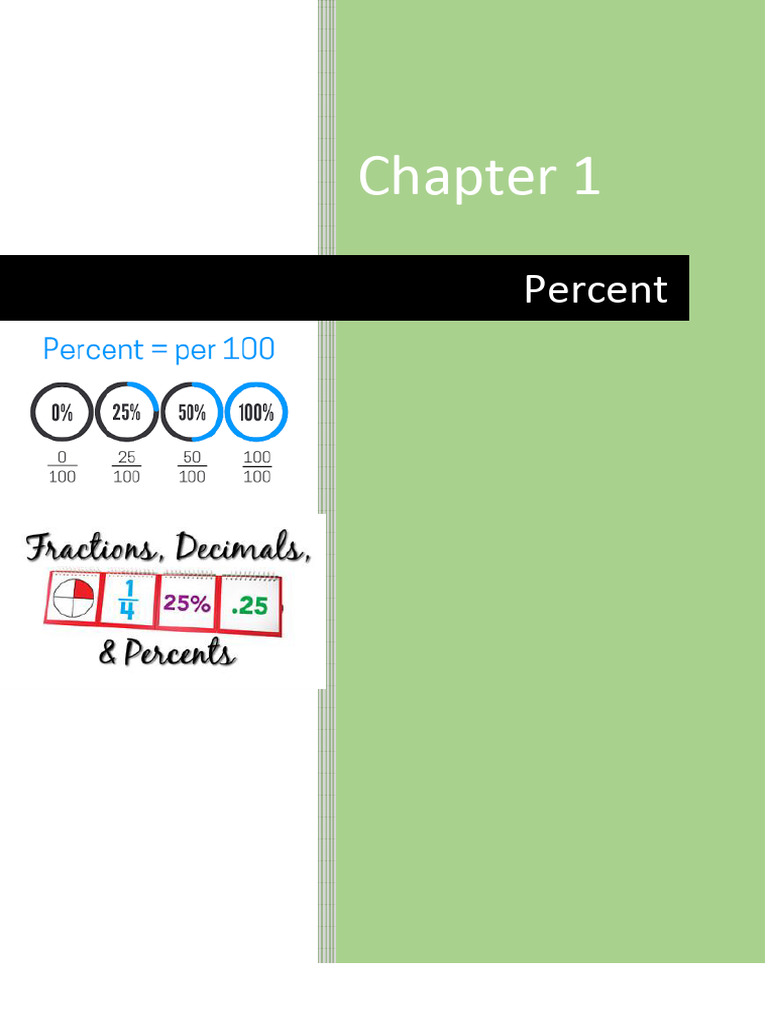 Business Math, Chapter 1. Percent | PDF | Percentage | Numbers