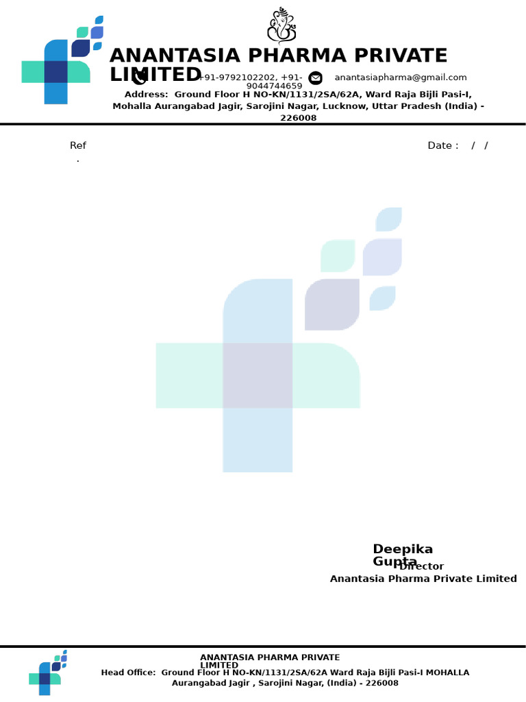 Letterhead Anantasia Pharma | PDF