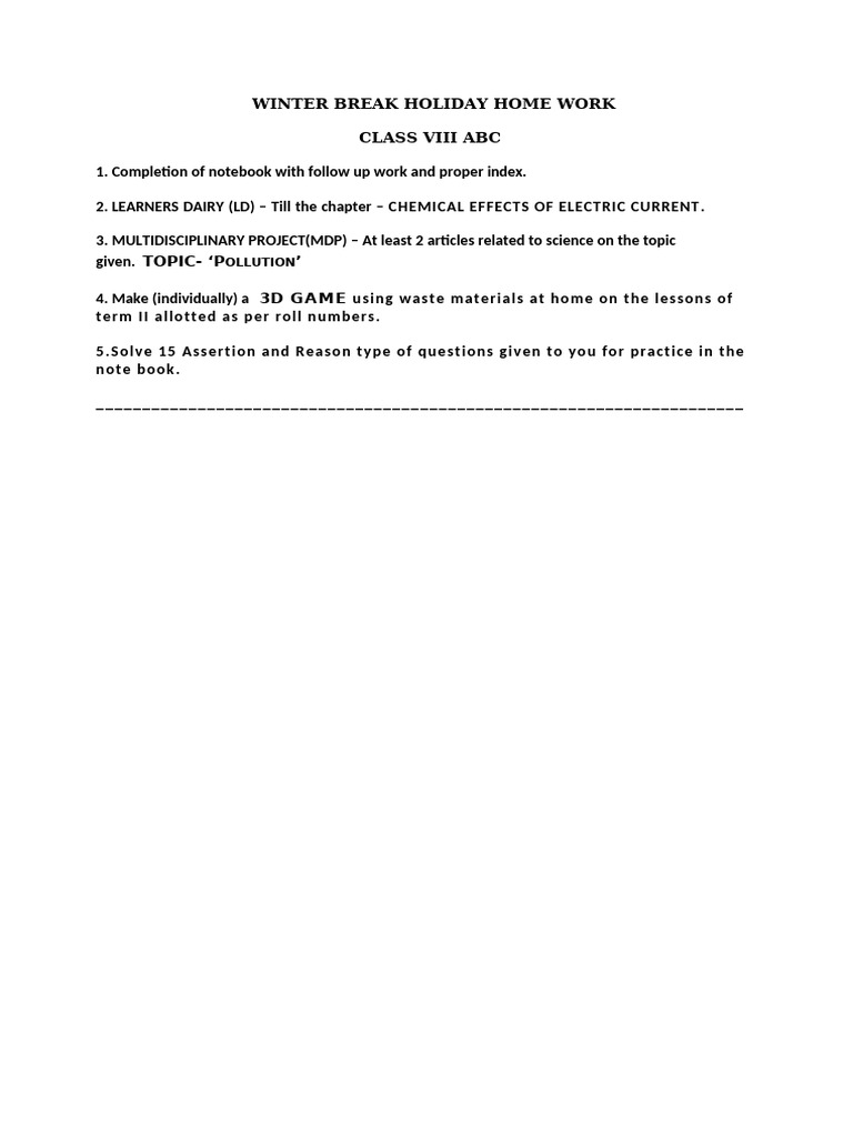 Science Winter Break Holiday Hw_8abc(2024-25) - Copy | PDF Science Winter Break Holiday Hw_8abc(2024-25) - Copy | PDF